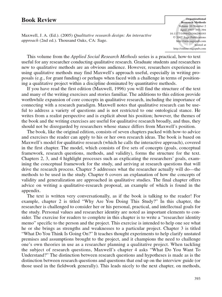 Book Review: Approach (2nd Ed.) - Thousand Oaks, CA: Sage | PDF ...