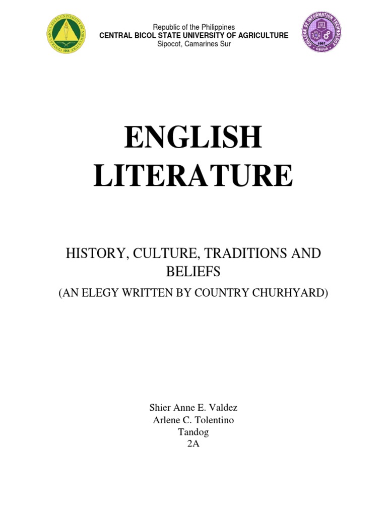 English Literature: History, Culture, Traditions and Beliefs | PDF ...