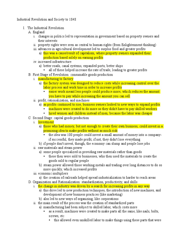 16 - Industrial Revolution and Society To 1848 | PDF | Capitalism ...