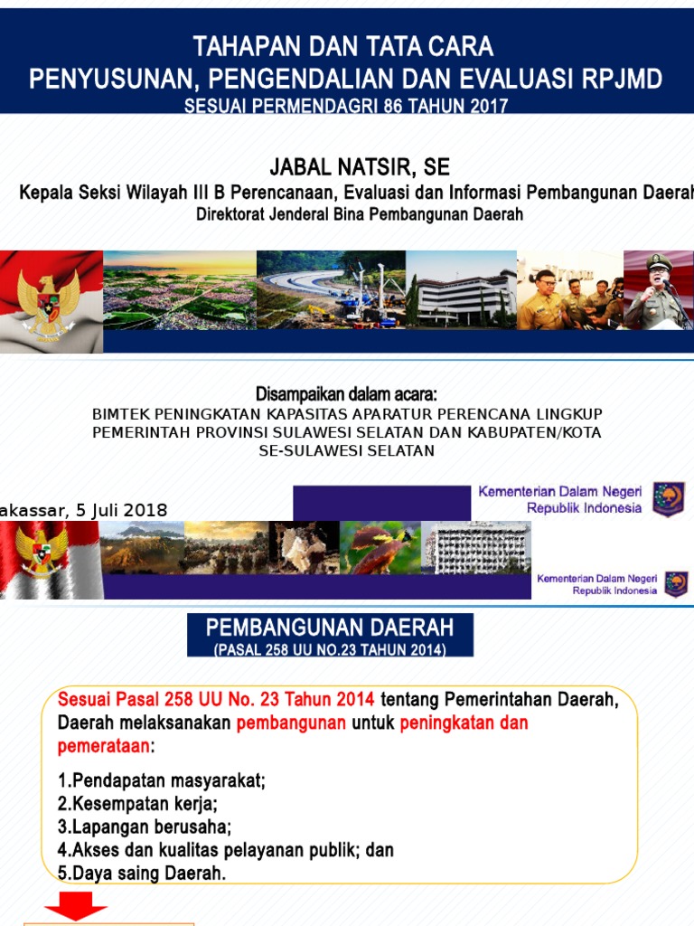 Paparan Permendagri 86 Tahun 2017 Penyusunan RPJMD Dan Renstra | PDF