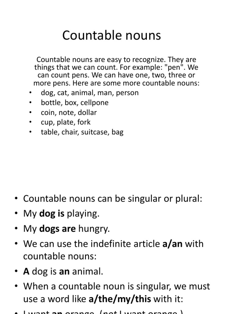 Countable Noun Examples