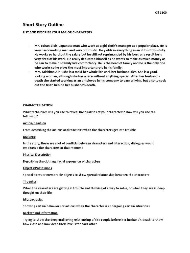 Short Story Outline | PDF