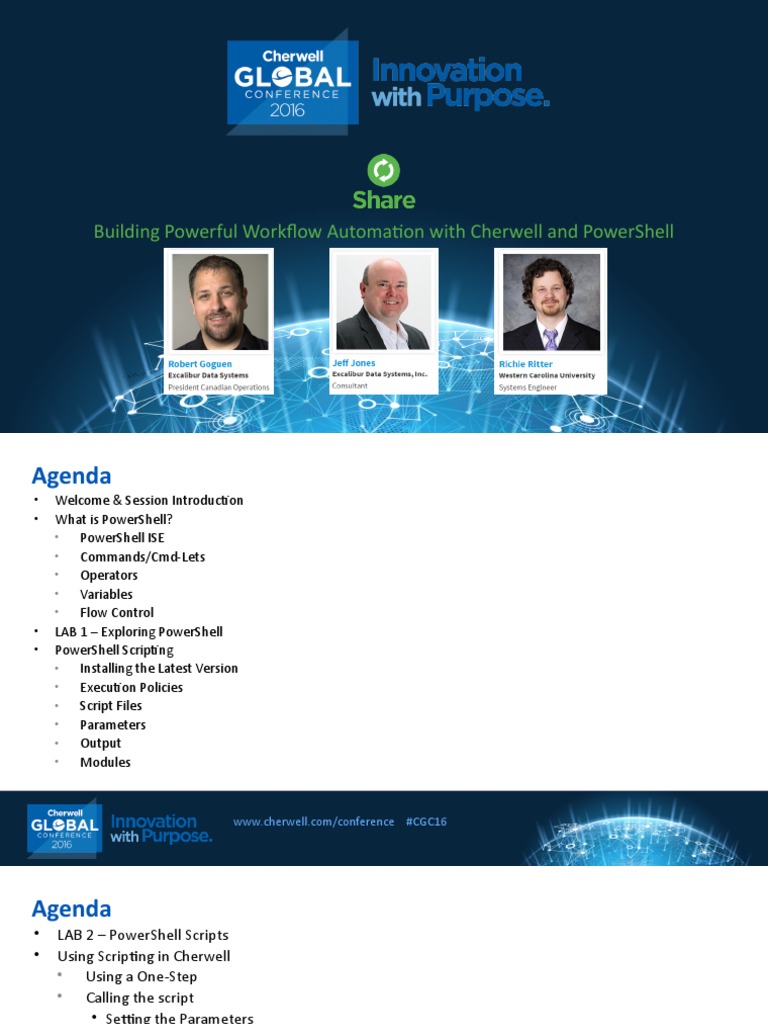 Building Powerful Workflow Automation With Cherwell and PowerShell 2016 ...