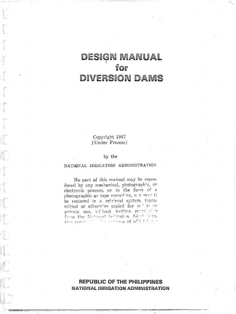 NIA Design Manual For Diversion Dams PDF | PDF | Spillway | Dam