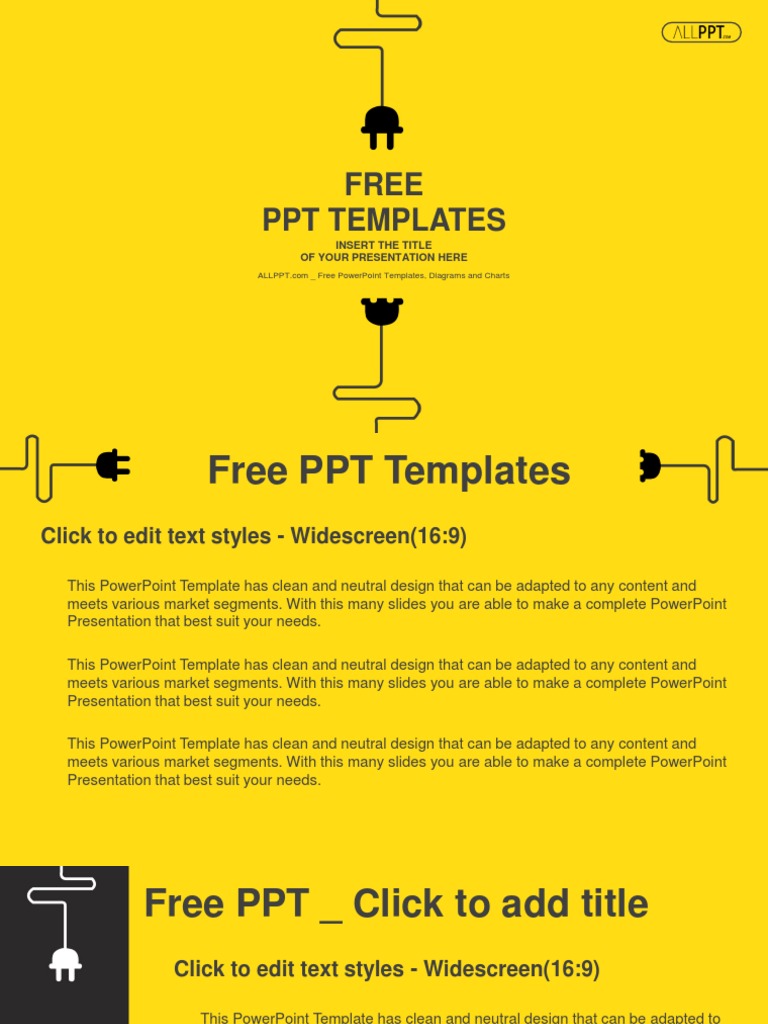 Abstract Background With Wire Plug and Socket PowerPoint Templates ...