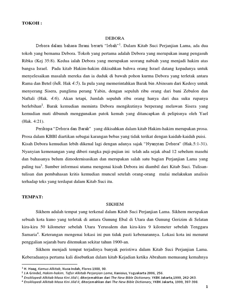 Debora, Sikhem Dan Tahun Yobel | PDF