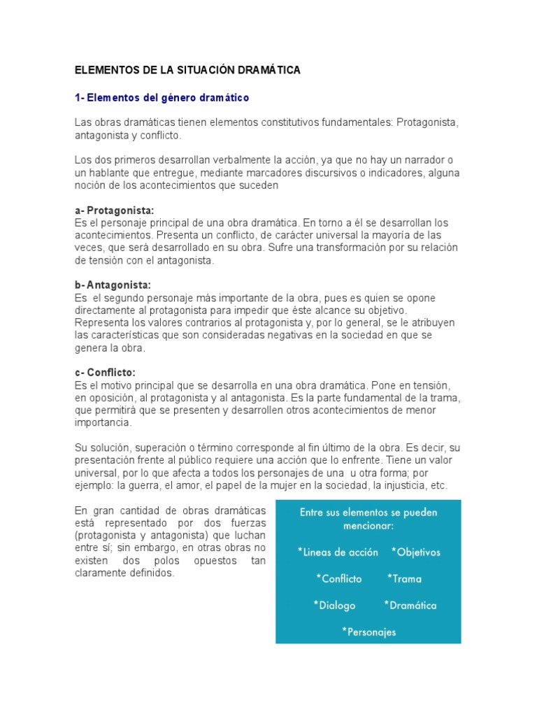 Elementos de la Situación Dramática | PDF