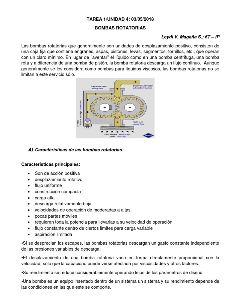 Bombas Rotatorias PDF | PDF | Bomba | Líquidos