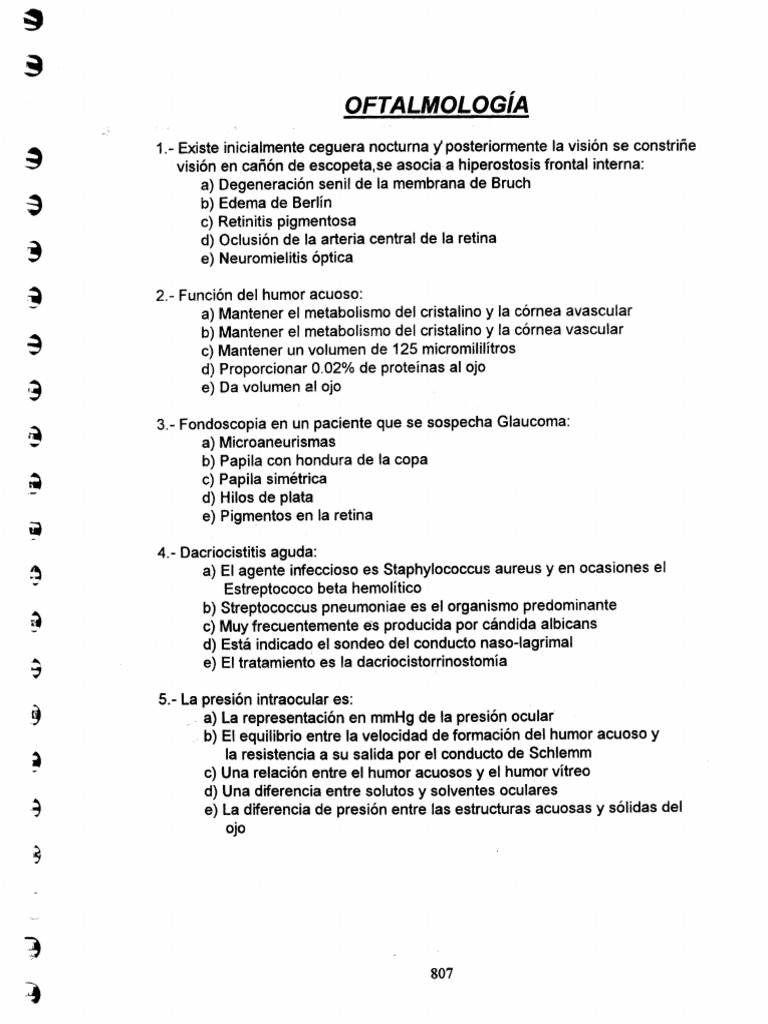 Banco de Preguntas Oftalmologia PDF | PDF | Glaucoma | Ojo humano