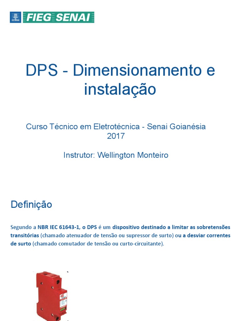 Dps Dimensionamento e Instalação | PDF | Relâmpago | Corrente elétrica