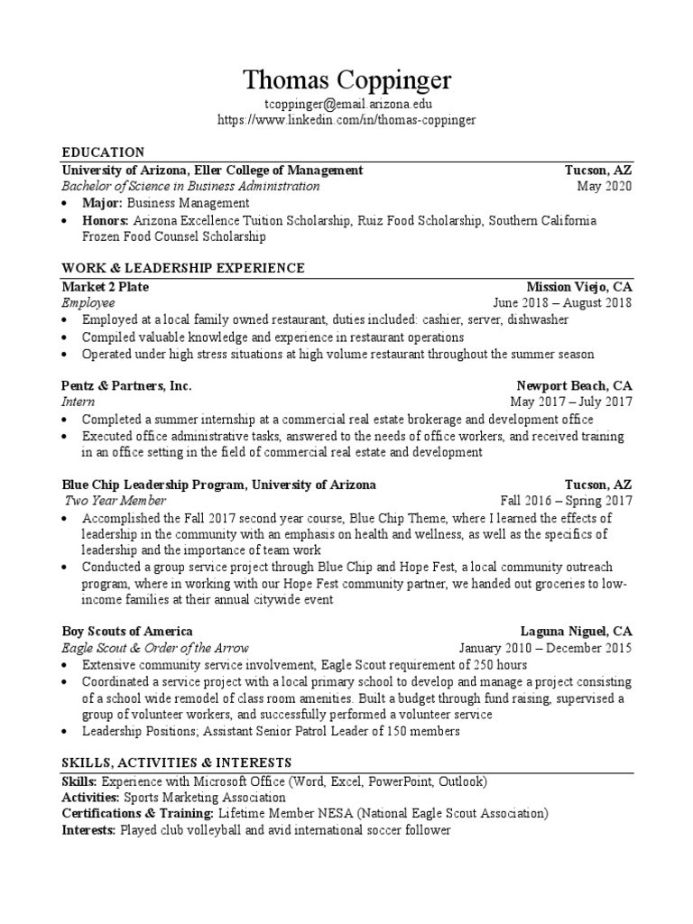 Bcom Website Resume New | PDF | Leadership | Business