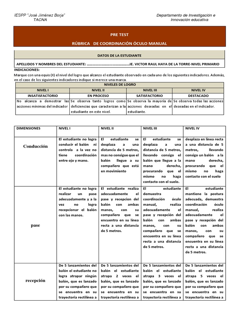 RUBRICA Corregida | PDF