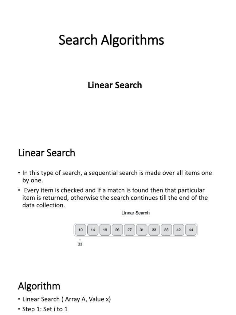 Linear Search | PDF | Algorithms And Data Structures | Areas Of Computer Science