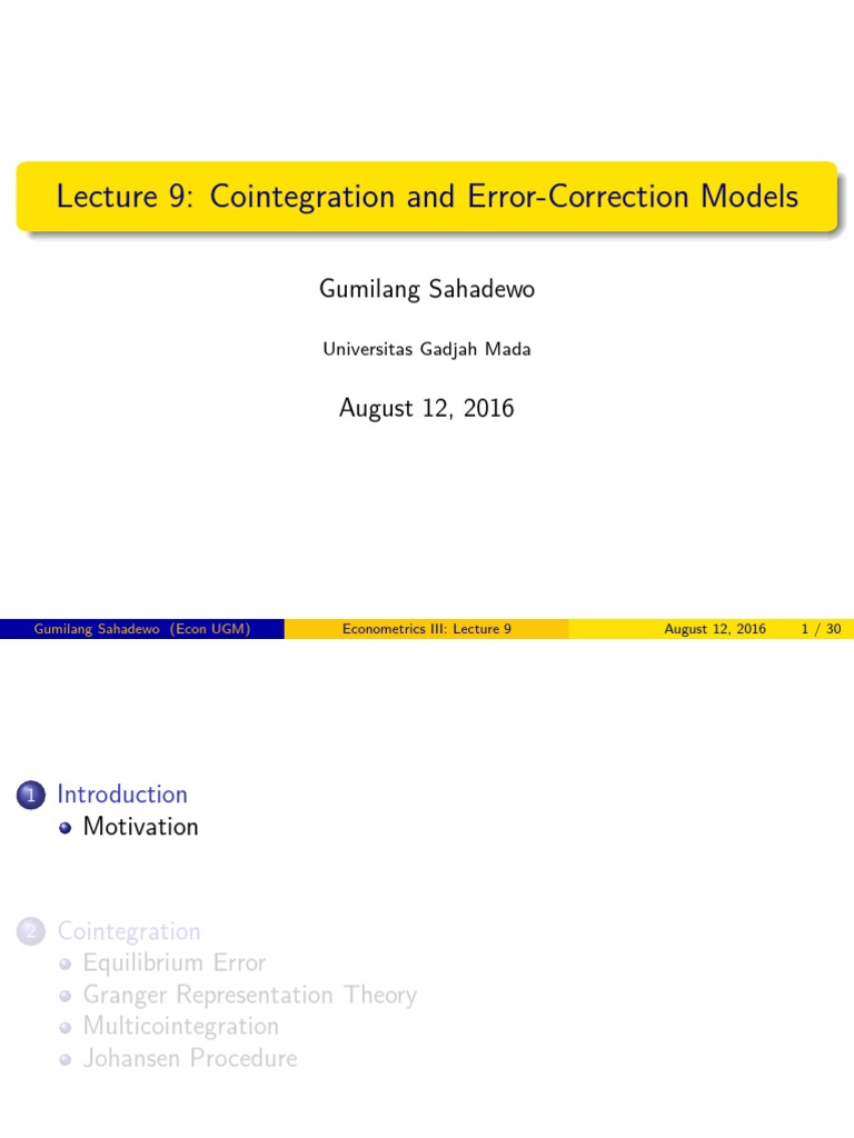 Cointegration | PDF | Econometrics | Statistical Inference