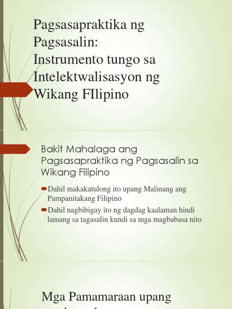 Pagsasapraktika NG Pagsasalin | PDF
