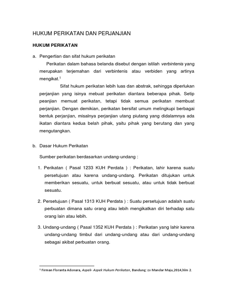 Jenis dan Dasar Hukum Perikatan | PDF | Ilmu Sosial