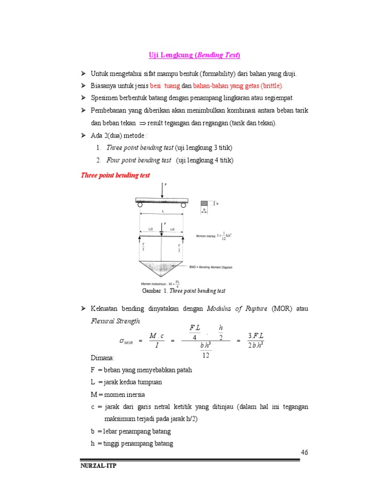 Uji Bending: Metode dan Rumus | PDF