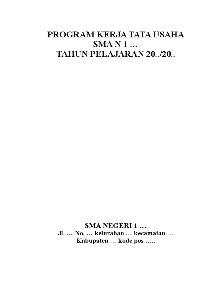 Program Kerja TU SMA | PDF