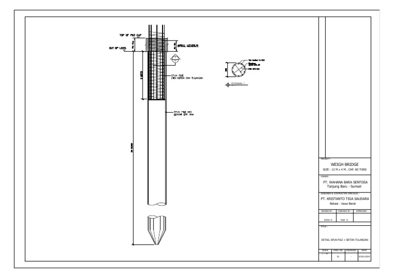 Detail Spun Pile Design DWG | PDF