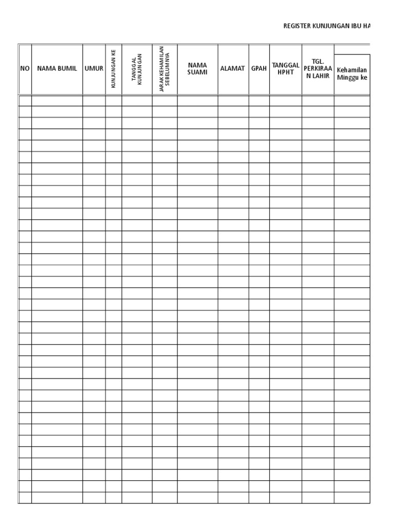 Register Kunjungan | PDF