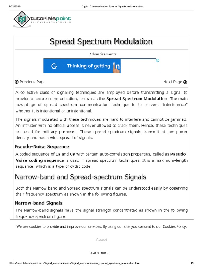 Digital Communication Spread Spectrum Modulation Class Note | PDF | Sound Production Technology ...