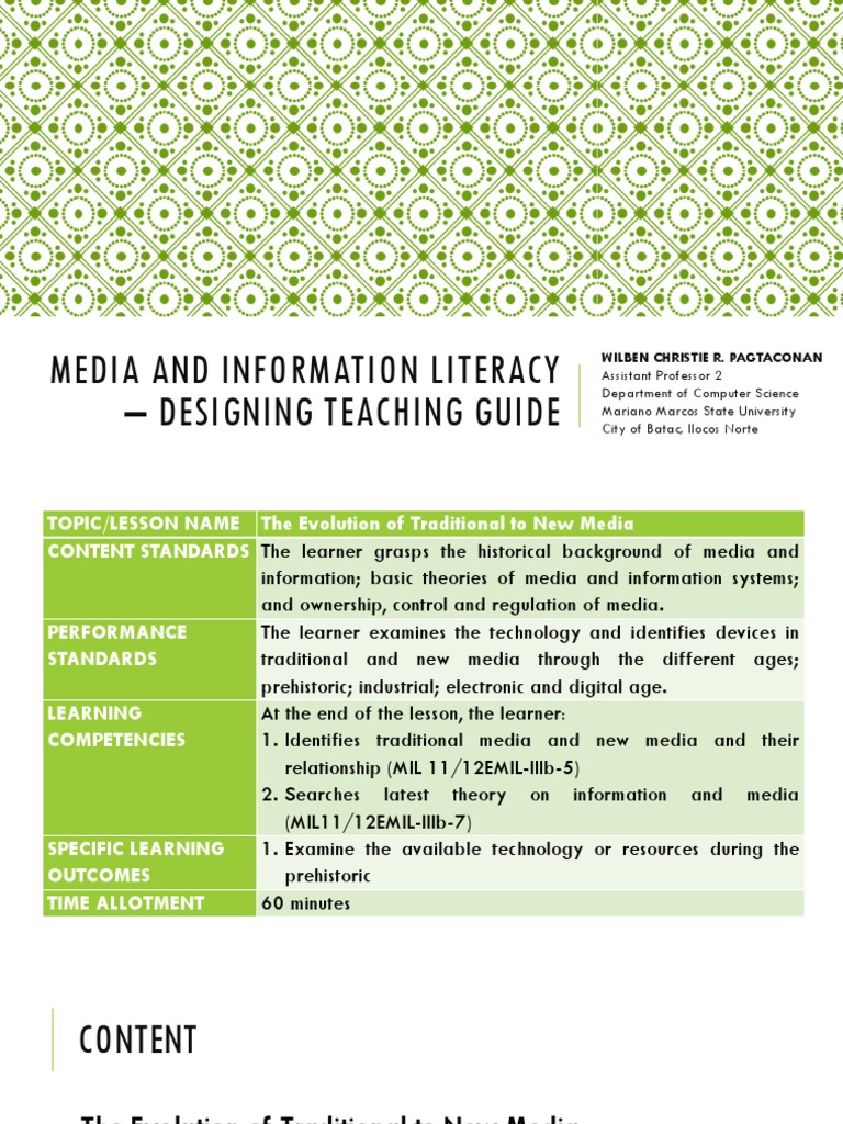 MIL - Teaching Guide | PDF | Telegraphy | Mass Media