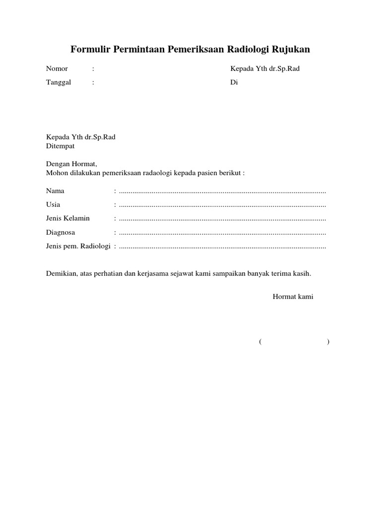 Form Rujukan Rir RS | PDF