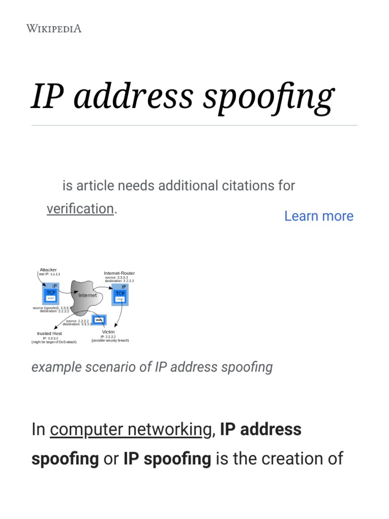 IP Address Spoofing - Wikipedia PDF | PDF | Security Engineering ...