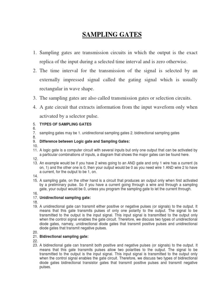 SAMPLING | PDF | Logic Gate | Electronic Circuits