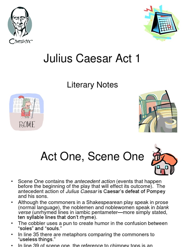 Julius Caesar Act 1: Literary Notes | PDF | Julius Caesar