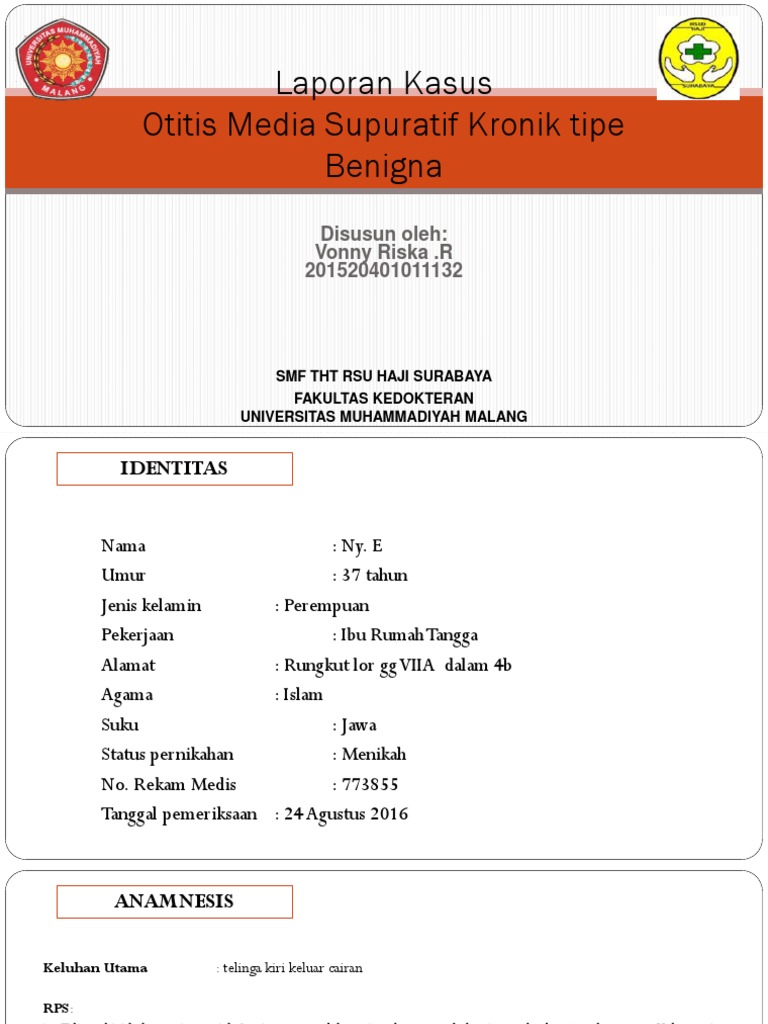 Laporan Kasus OMSK Benigna Vonny | PDF