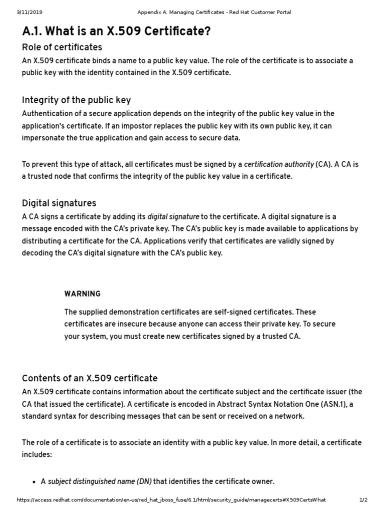 A.1. What Is An X.509 Certificate?: Role of Certificates | PDF | Public ...