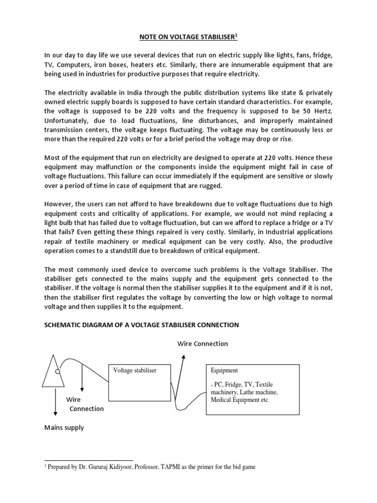 Stabilizer Write Up | PDF | Mains Electricity | Electrical Engineering