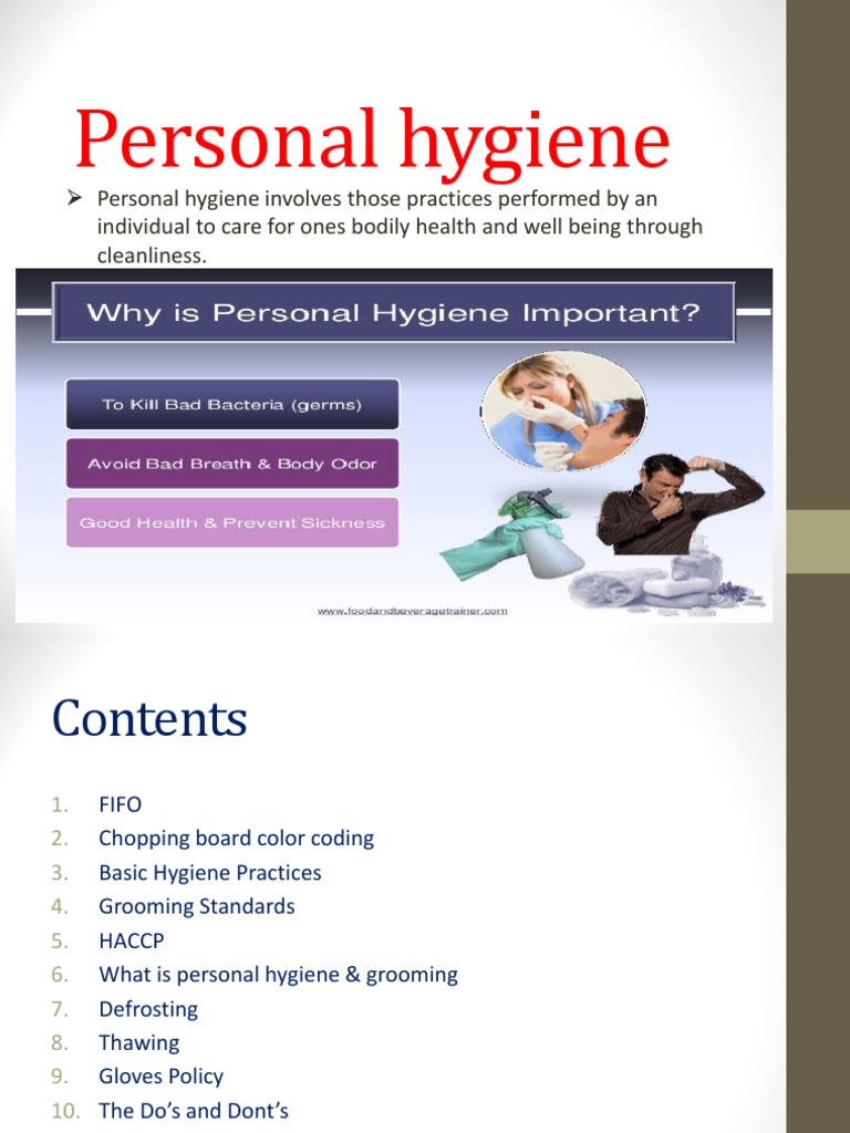 Essential Personal Hygiene Practices | PDF | Hygiene | Food Storage