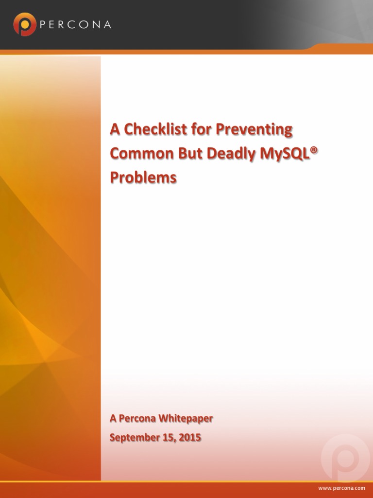 A Checklist For Preventing Common But Deadly MySQL® Problems | PDF | Replication (Computing ...