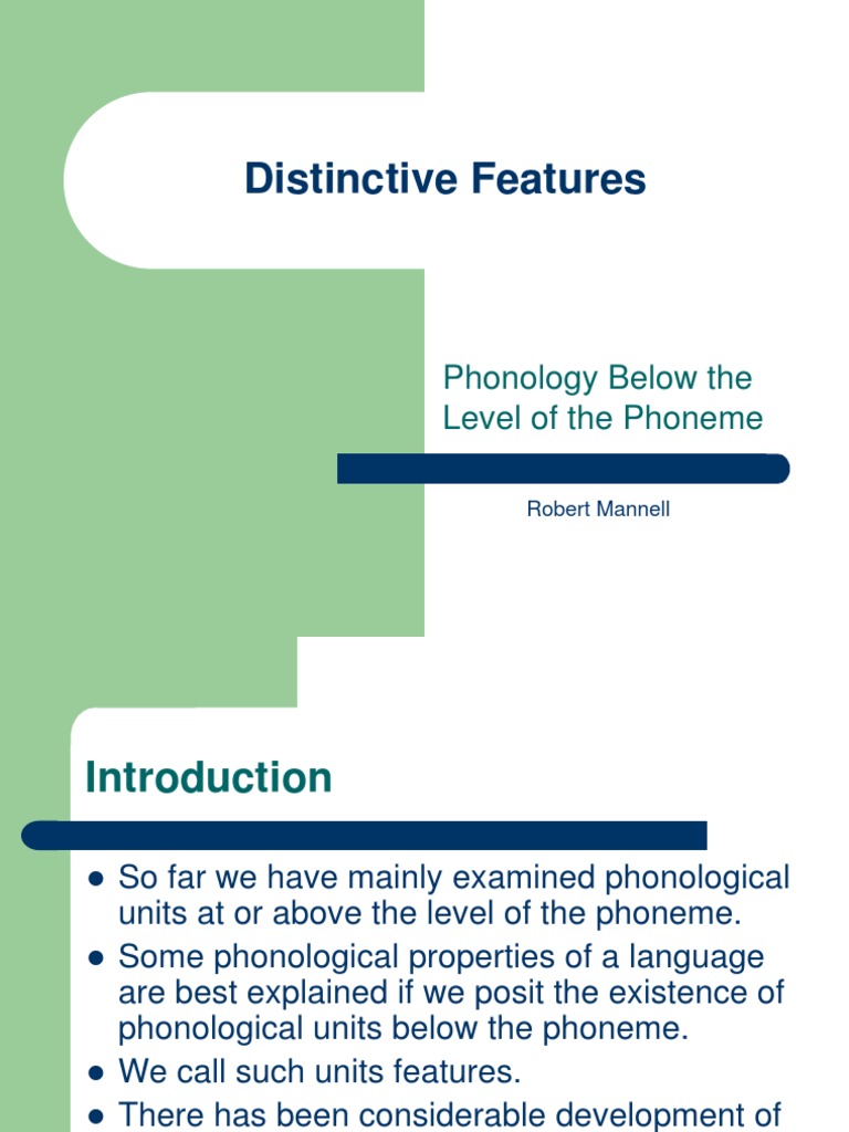Distinctive Features in Phonology | PDF | Phonology | Phoneme