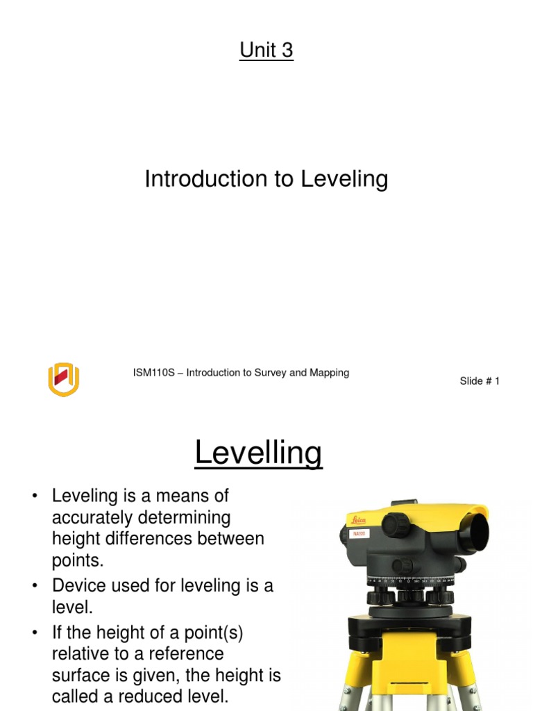 Introduction To Leveling: Unit 3 | PDF | Surveying | Cartography