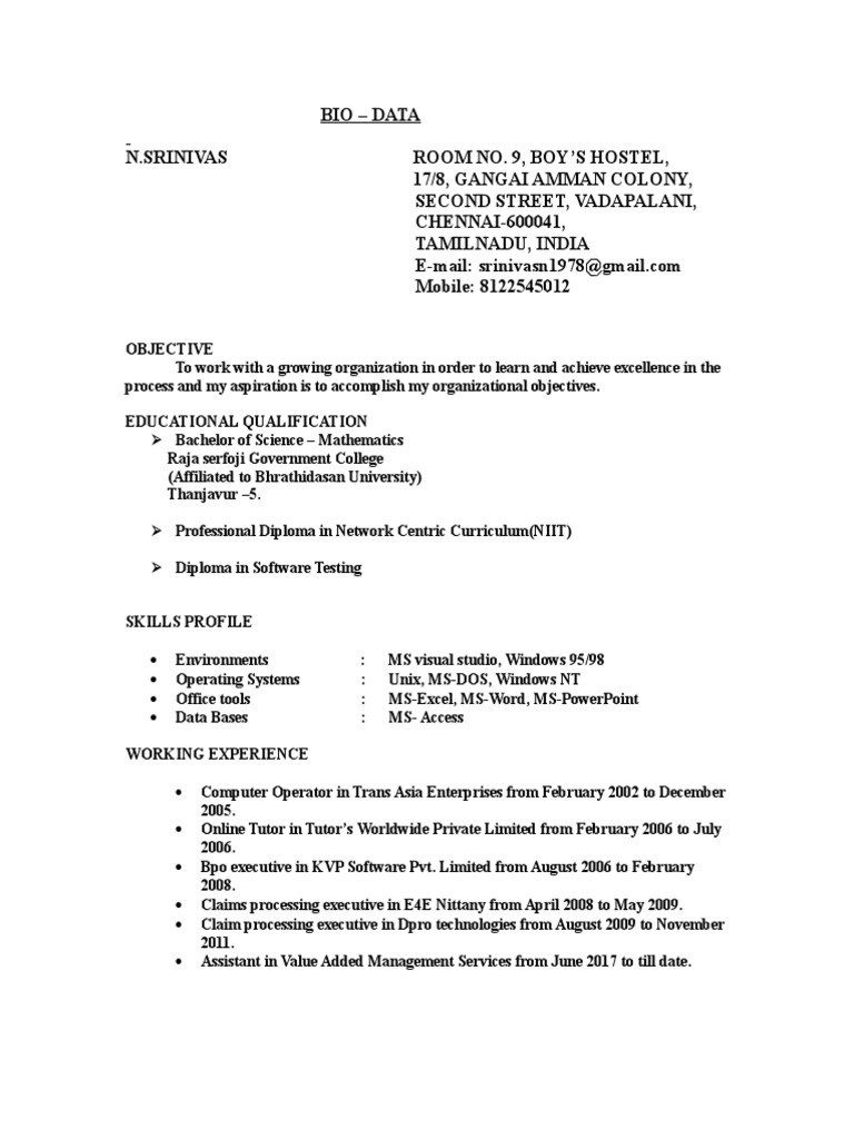 Srinivas Resume | PDF