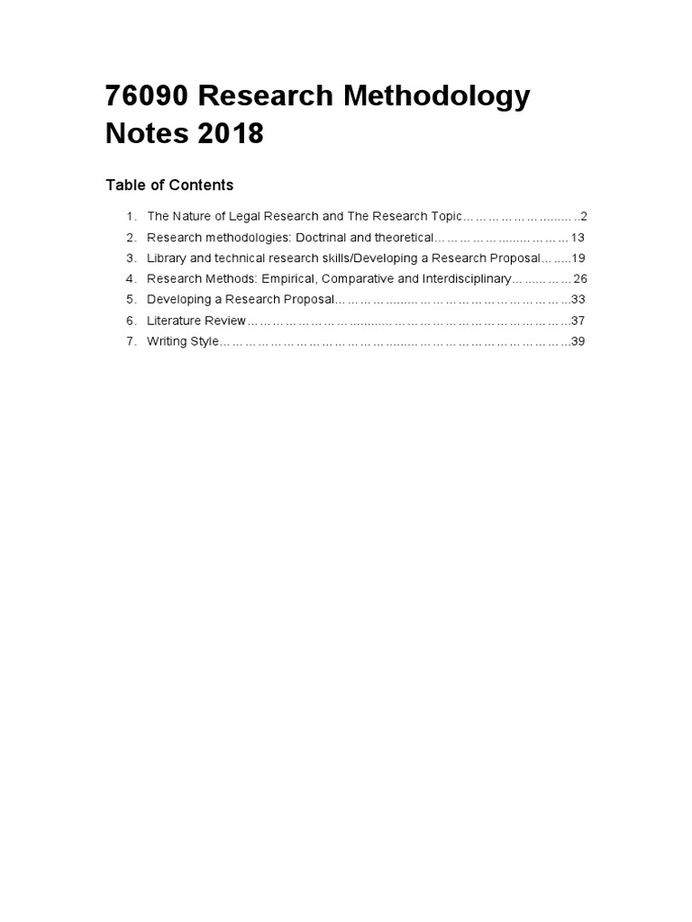 Research Methodology Notes 2018 | PDF | Paradigm | Brainstorming