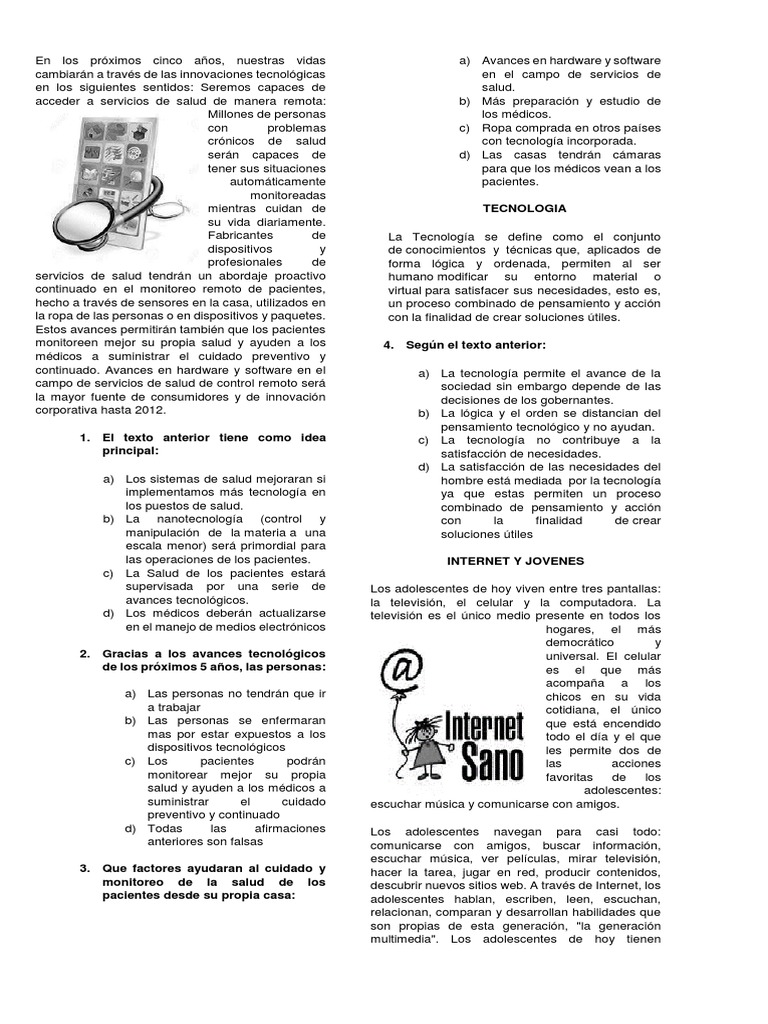 Prueba Saber 7 - Tecnologia | PDF | Imprenta | Internet