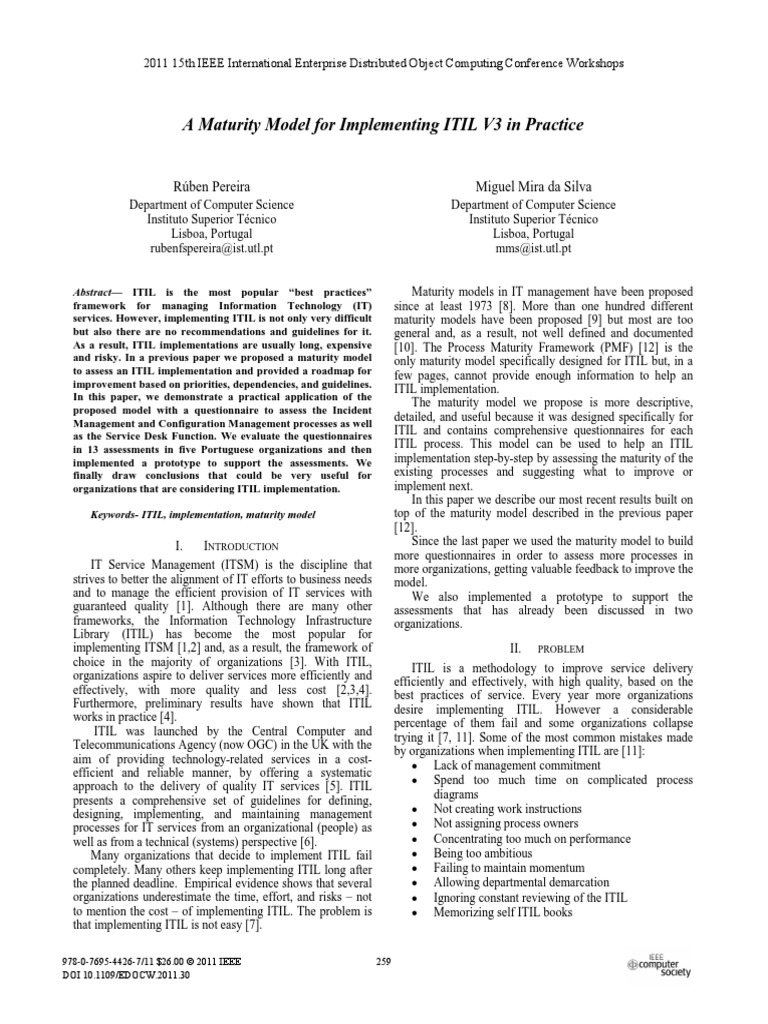 Maturity Model ITIL | PDF | Itil | It Service Management
