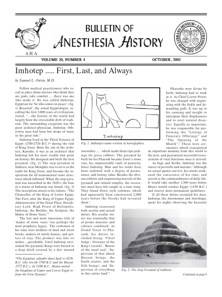 Imhotep: Medicine's First Legend | PDF | Ancient Egypt