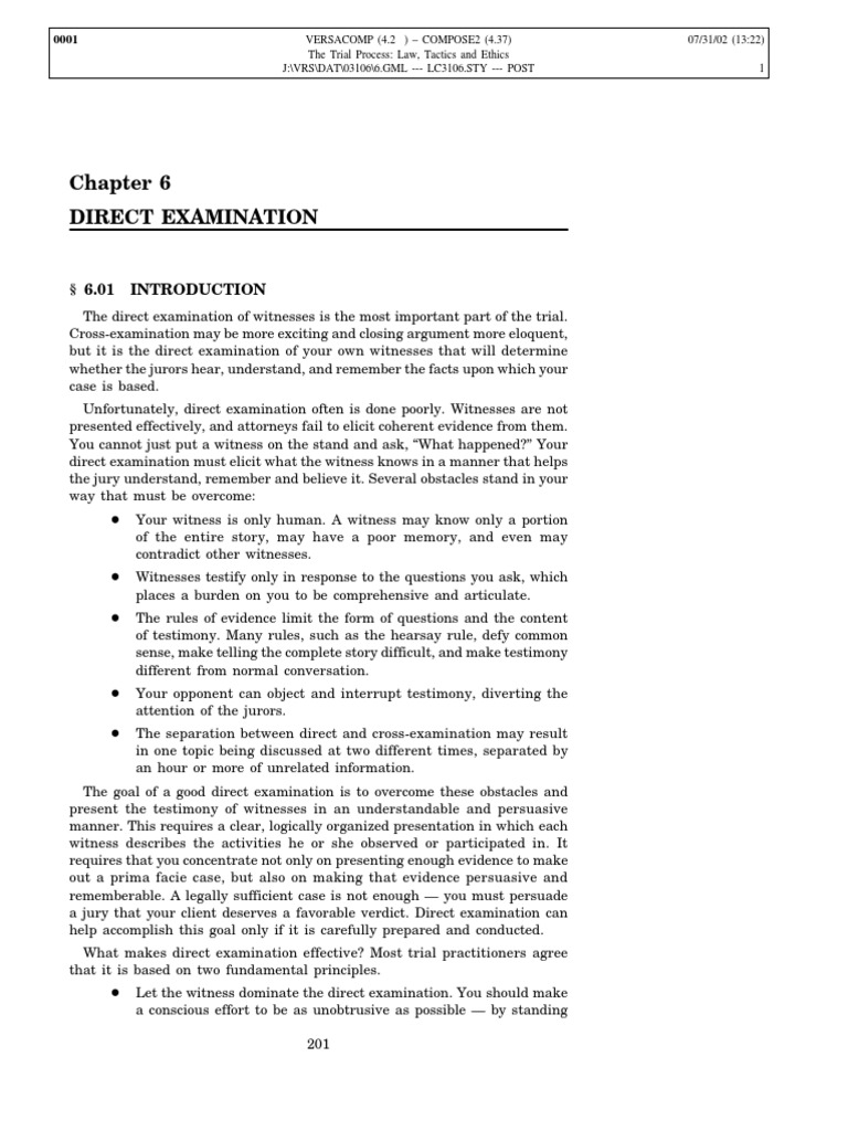 Direct Examination | PDF | Witness Impeachment | Witness