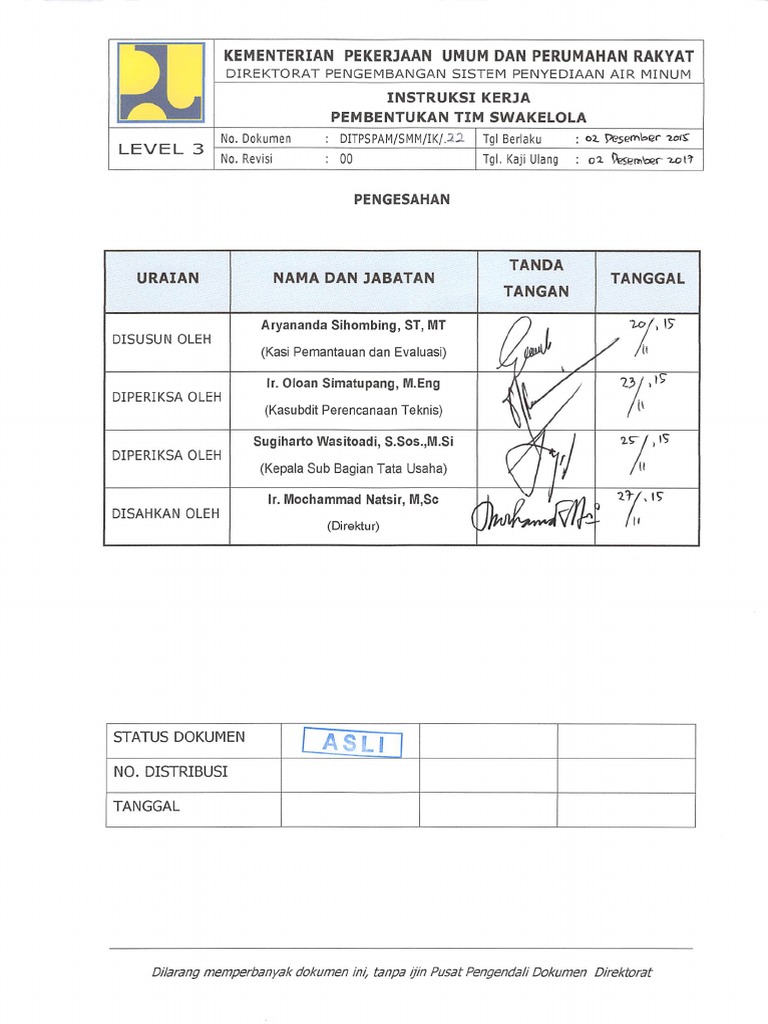 Contoh Pembentukan Tim Swakelola | PDF
