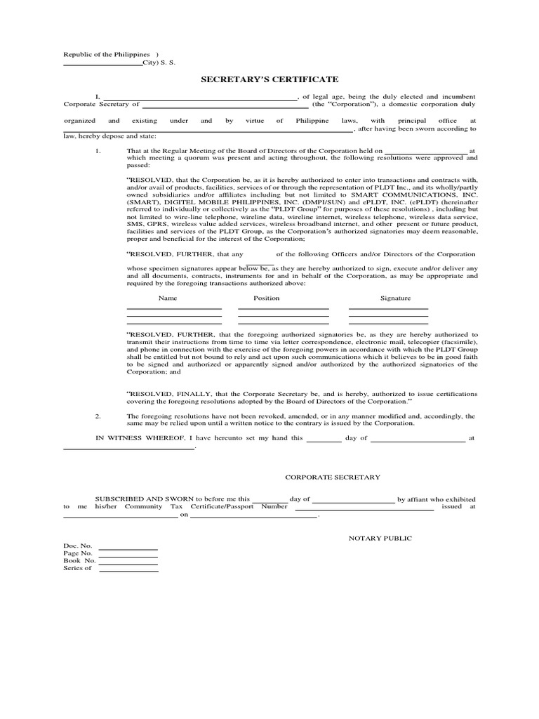Sec Certificate | PDF | Board Of Directors | Government Information