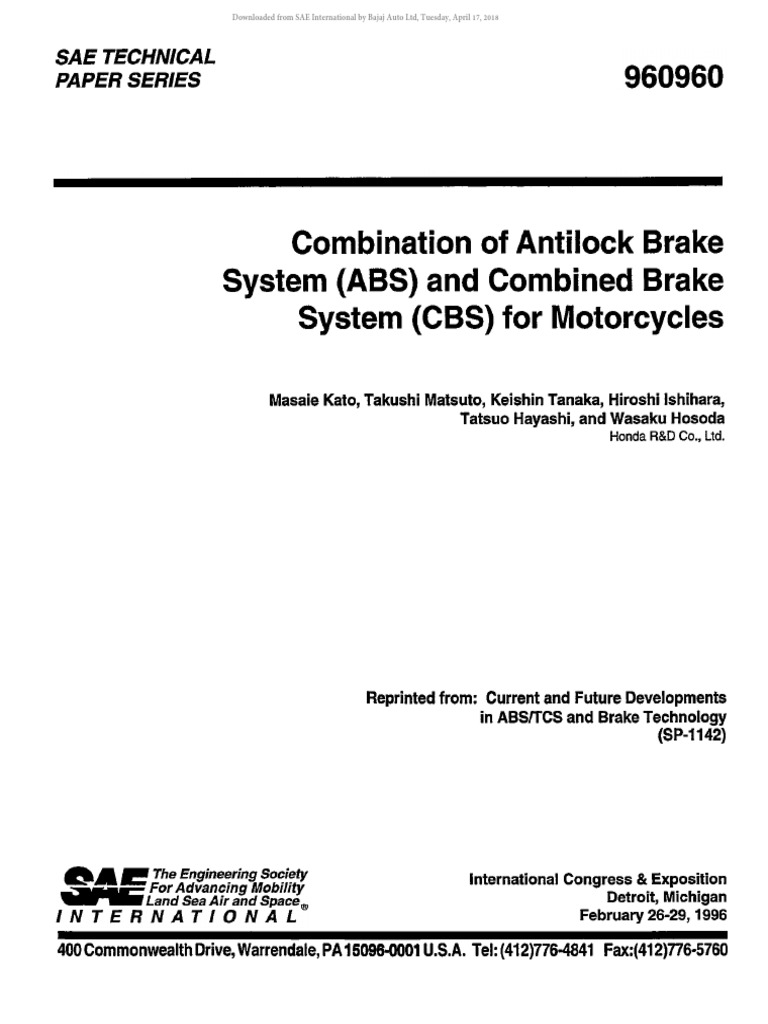 Combination of ABS and CBS PDF | PDF | Anti Lock Braking System | Brake