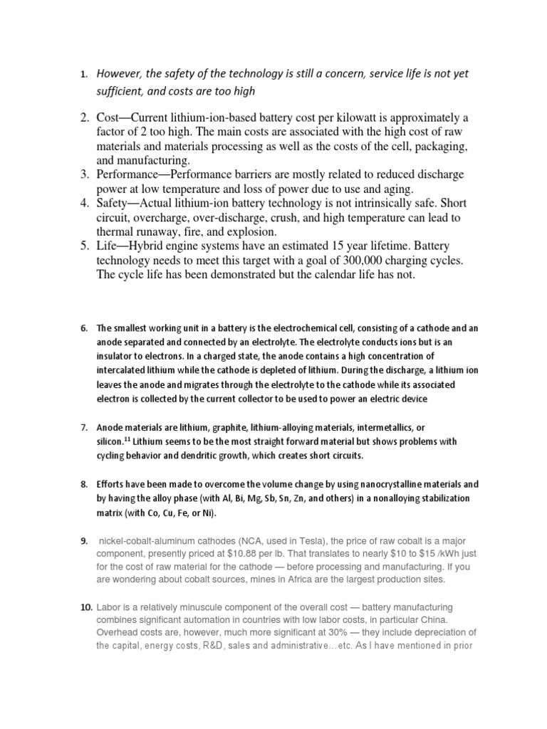 EV Notes | PDF | Electric Vehicle | Anode