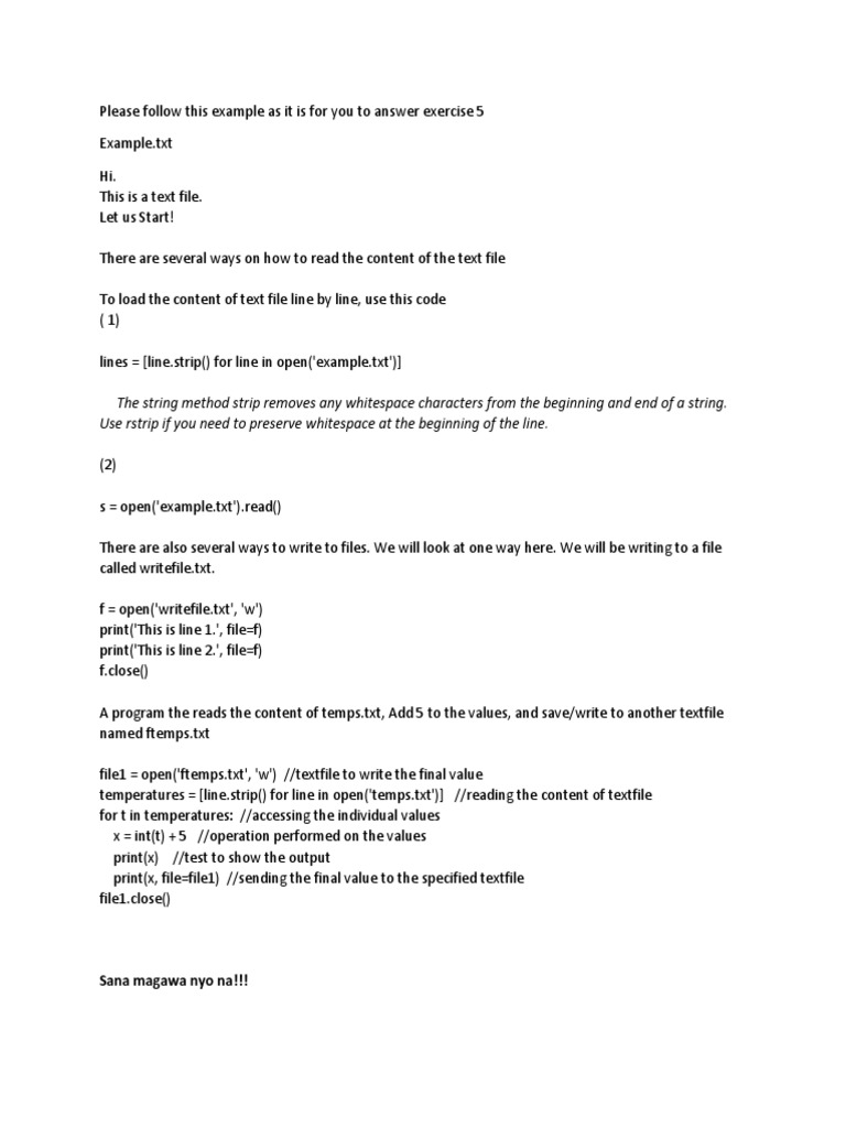 Text File Reading and Writing Guide | PDF | Computers