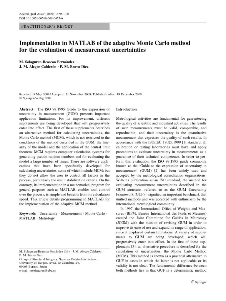 Adaptive MC A | PDF | Confidence Interval | Metrology