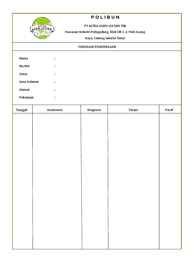 Form Status Pasien | PDF